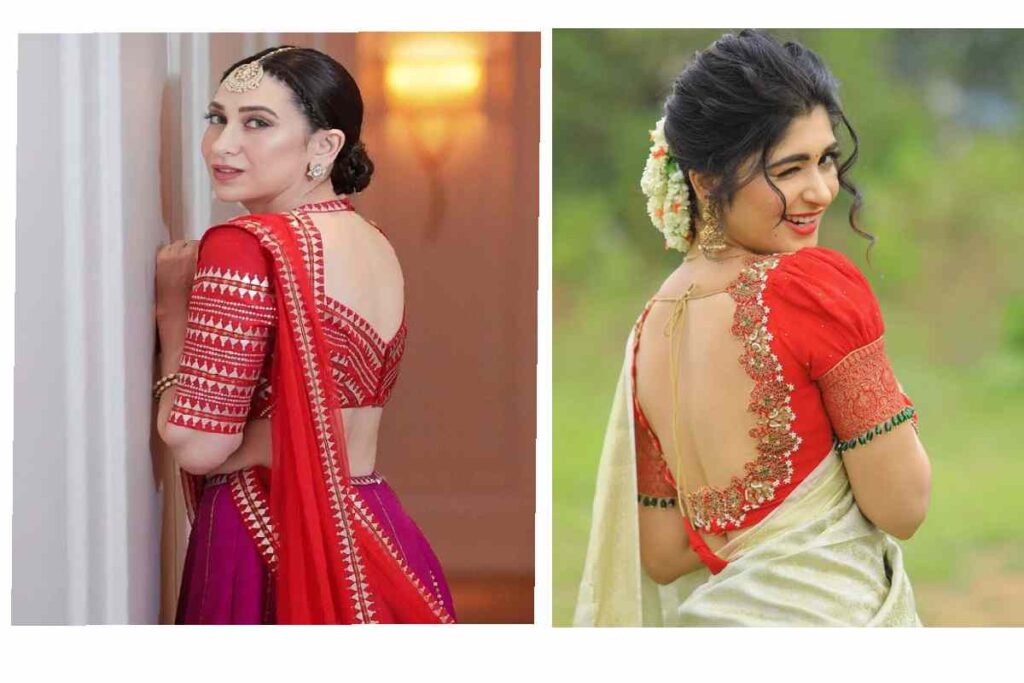 Back Side Half Saree Blouse Designs